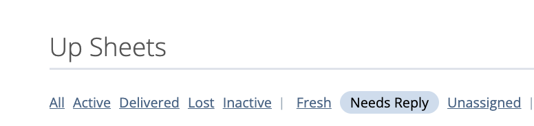 Using the Needs Reply Tab on Up Sheets